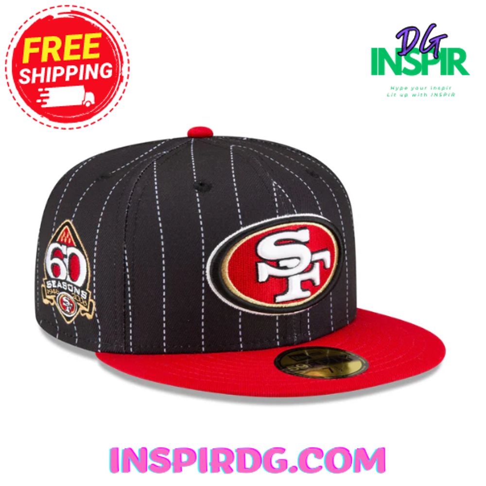New Era San Francisco 49ers Just Caps Pinstripe 59FIFTY Fitted Hat ...