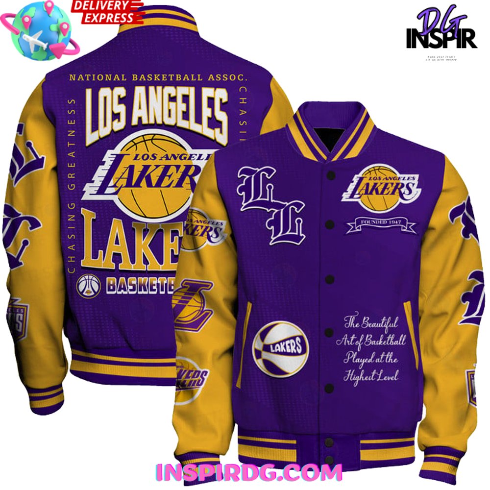 Los Angeles Lakers National Basketball Varsity Jacket - InspirDG