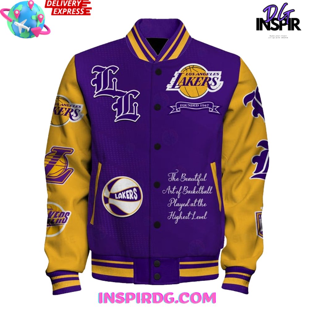 Los Angeles Lakers National Basketball Varsity Jacket - InspirDG