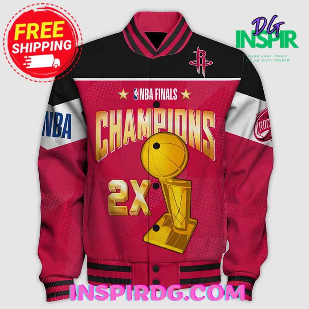 Houston Rockets Champions Print Varsity Jacket - InspirDG