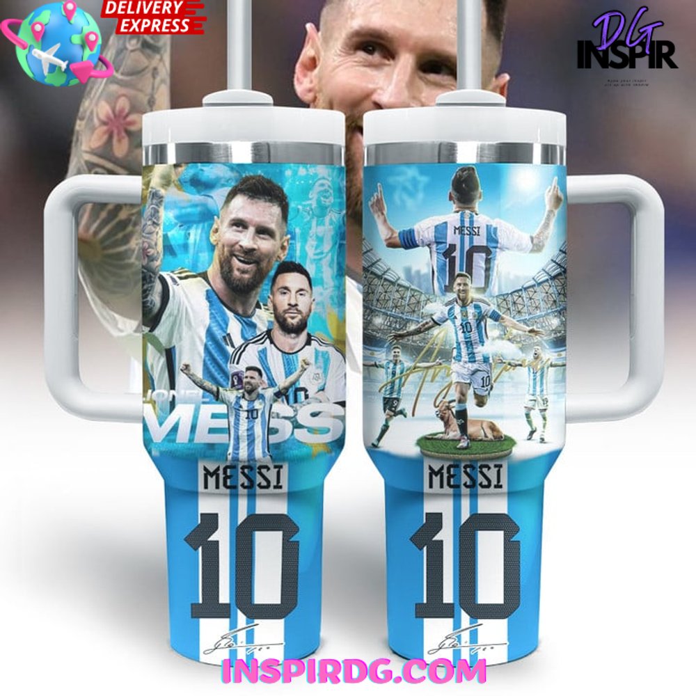 Lionel Messi Goat Argentina M10 Stanley Tumbler Cup - InspirDG