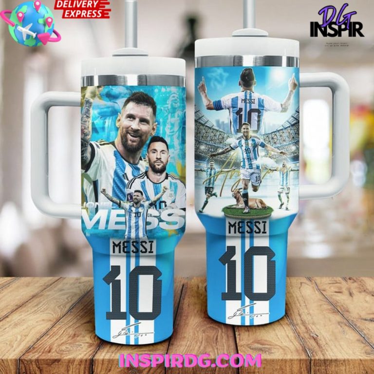 Lionel Messi Goat Argentina M10 Stanley Tumbler Cup - InspirDG