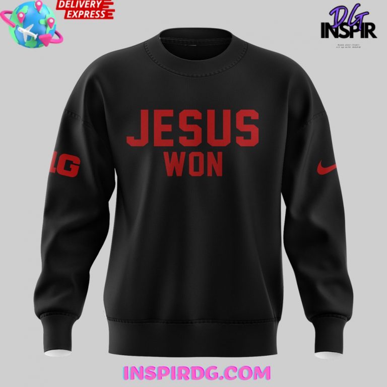 Ohio State Football Jesus Won 2024 Black Sweatshirt - InspirDG
