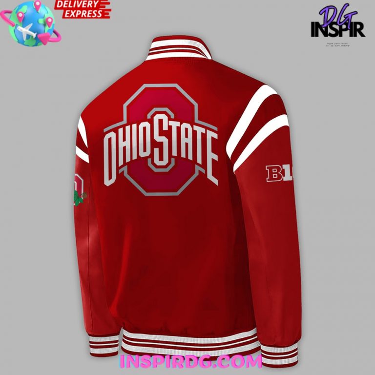 Ohio State Football Throwback Helmet Baseball Jacket - InspirDG