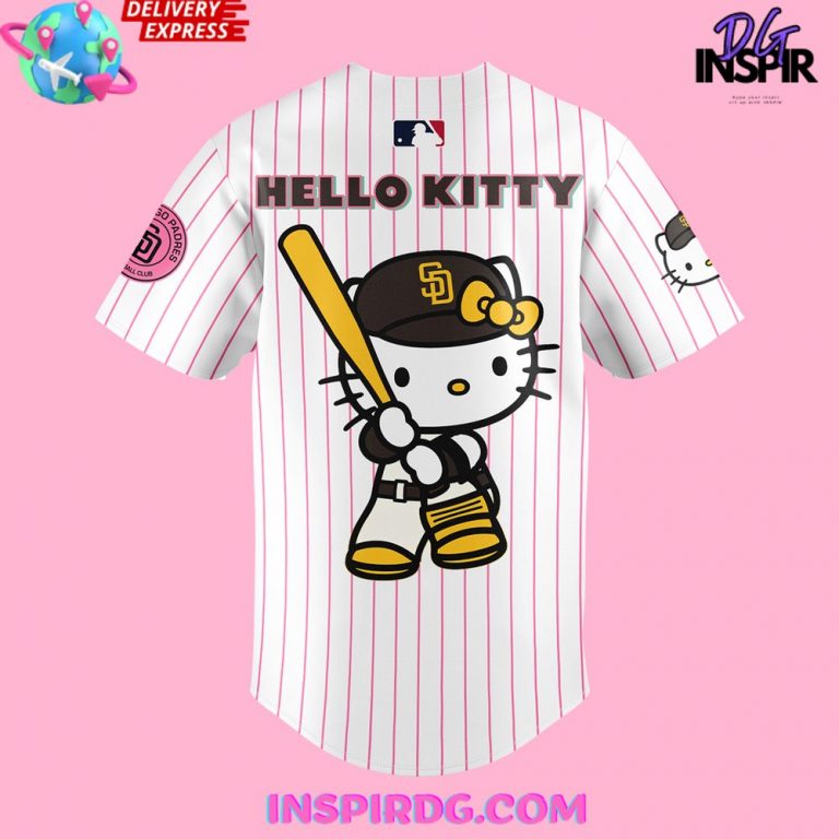 San Diego Padres x Hello Kitty Night 2024 Stripe Baseball Jersey - InspirDG