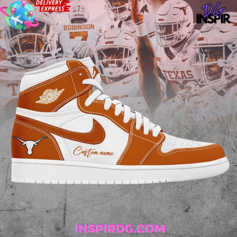Texas Longhorns Football Custom Nike Air Jordan 1 - InspirDG