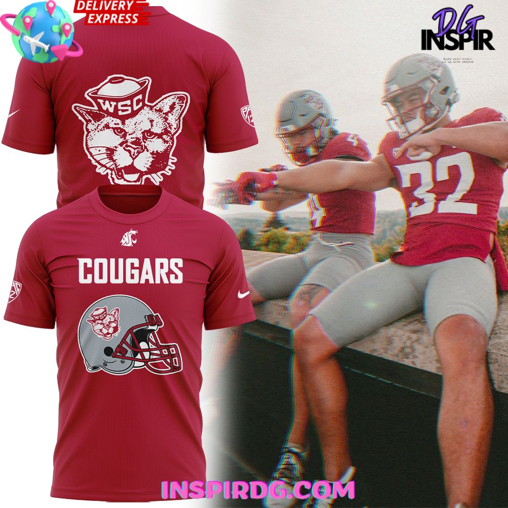 Washington State Football Helmet 2024 Red T-Shirt - InspirDG