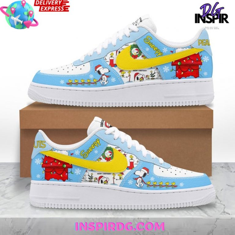 Snoopy Peanuts Christmas Limited Edition Nike Air Force 1 - InspirDG