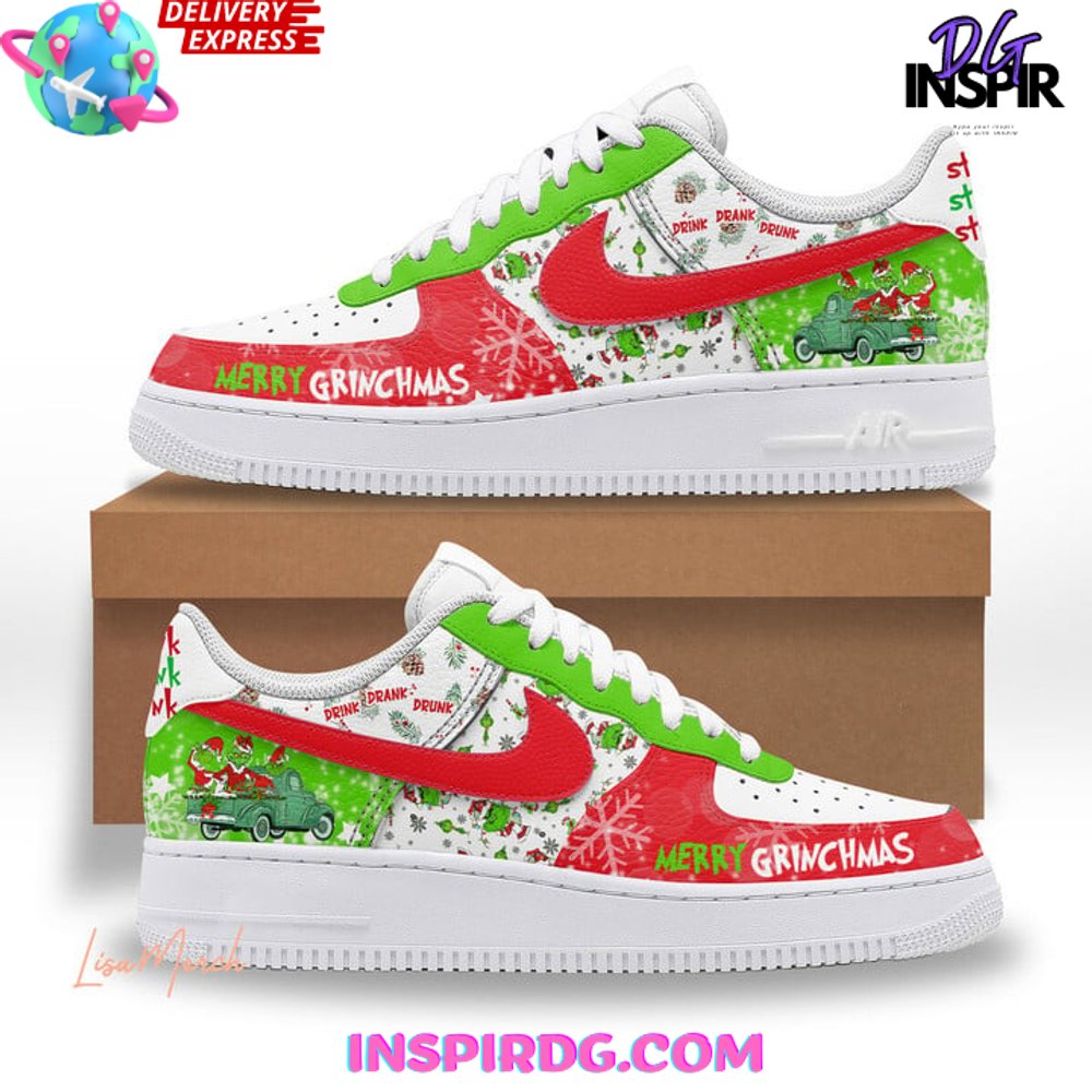 The Grinch Merry Grinchmas Limited Edition Nike Air Force 1 - InspirDG