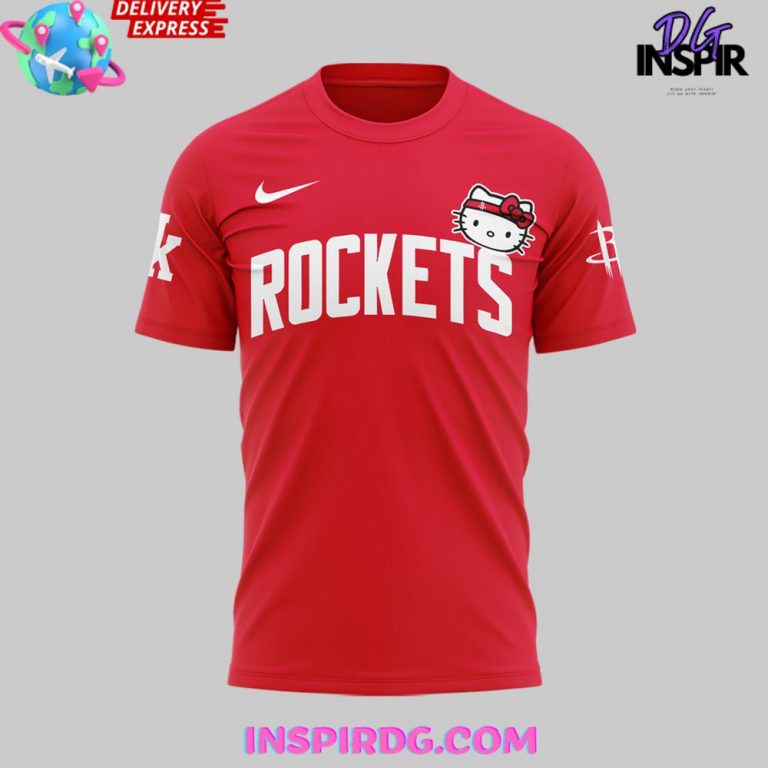 Houston Rockets Hello Kitty Night Edition Red T-Shirt - InspirDG