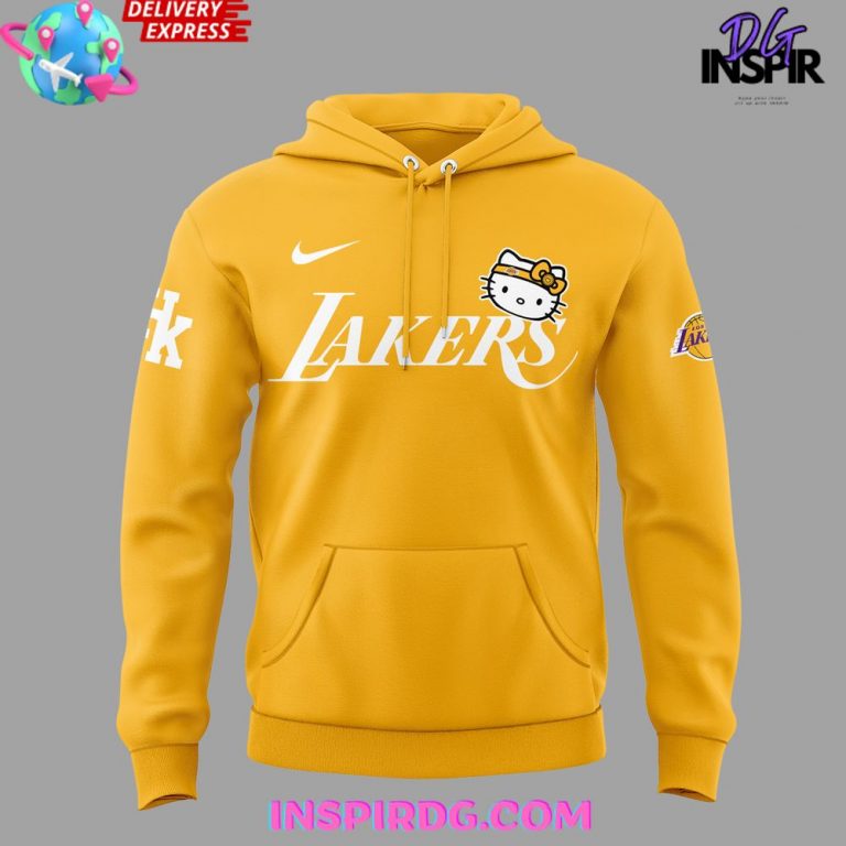 Los Angeles Lakers x Hello Kitty Night Gold Hoodie - InspirDG