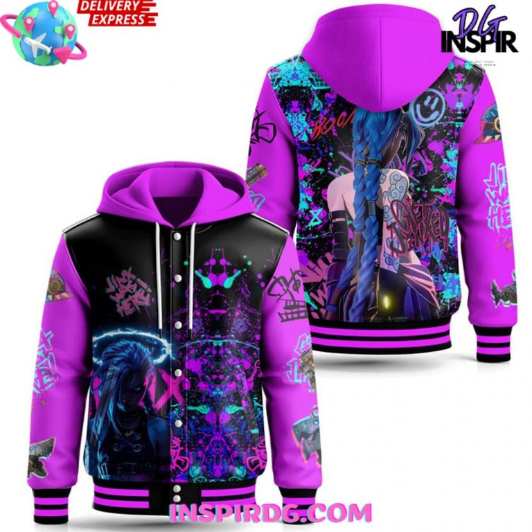 Arcane Jinx Was Here Limited Edition Hooded Varsity Jacket - InspirDG