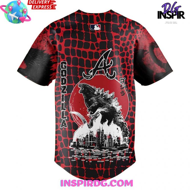 Atlanta Braves x Godzilla Special Edition Baseball Jersey - InspirDG