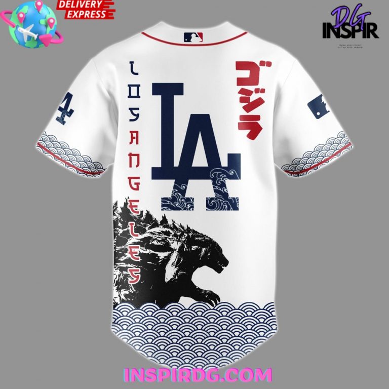 Godzilla x Los Angeles Dodgers Japan Edition 2025 Baseball Jersey ...