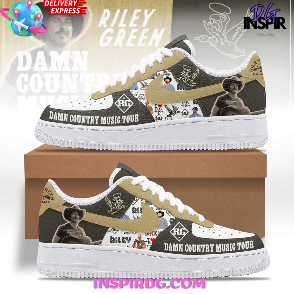 Riley Green Damn Country Music Tour 2025 Nike Air Force 1 - InspirDG