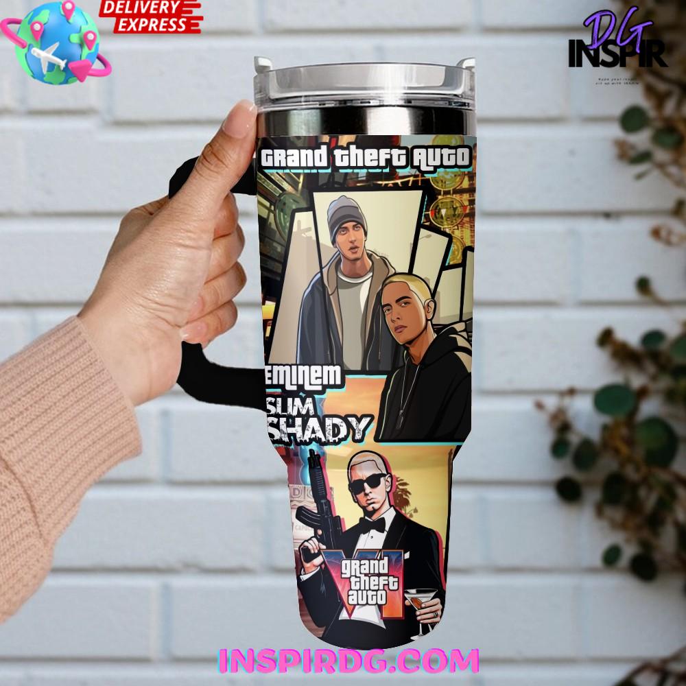 Eminem Slim Shady x GTA Limited Edition Stanley Tumbler Cup 40z - InspirDG
