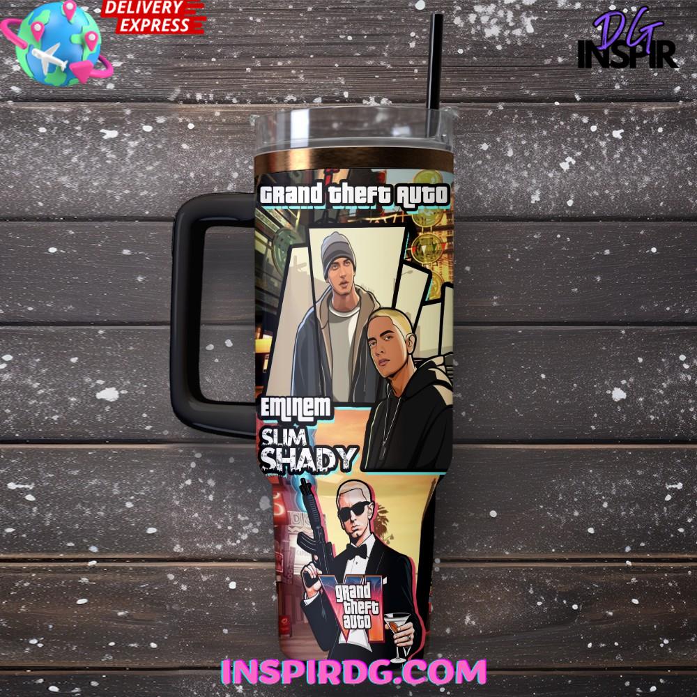 Eminem Slim Shady x GTA Limited Edition Stanley Tumbler Cup 40z - InspirDG