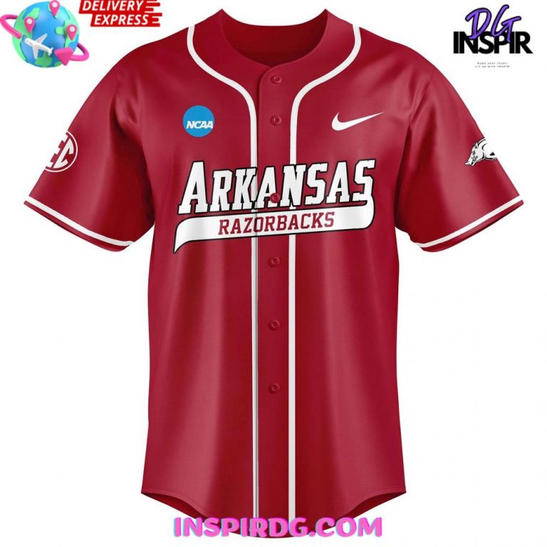 Arkansas Razorbacks Men's College World Series Omahogs 2025 Red Jersey ...