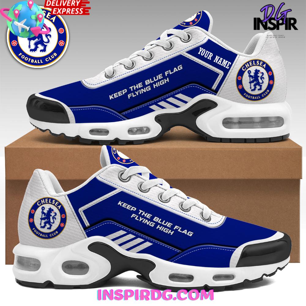 Chelsea Flying High Limited Edition Nike Air Max Plus Shoes - InspirDG