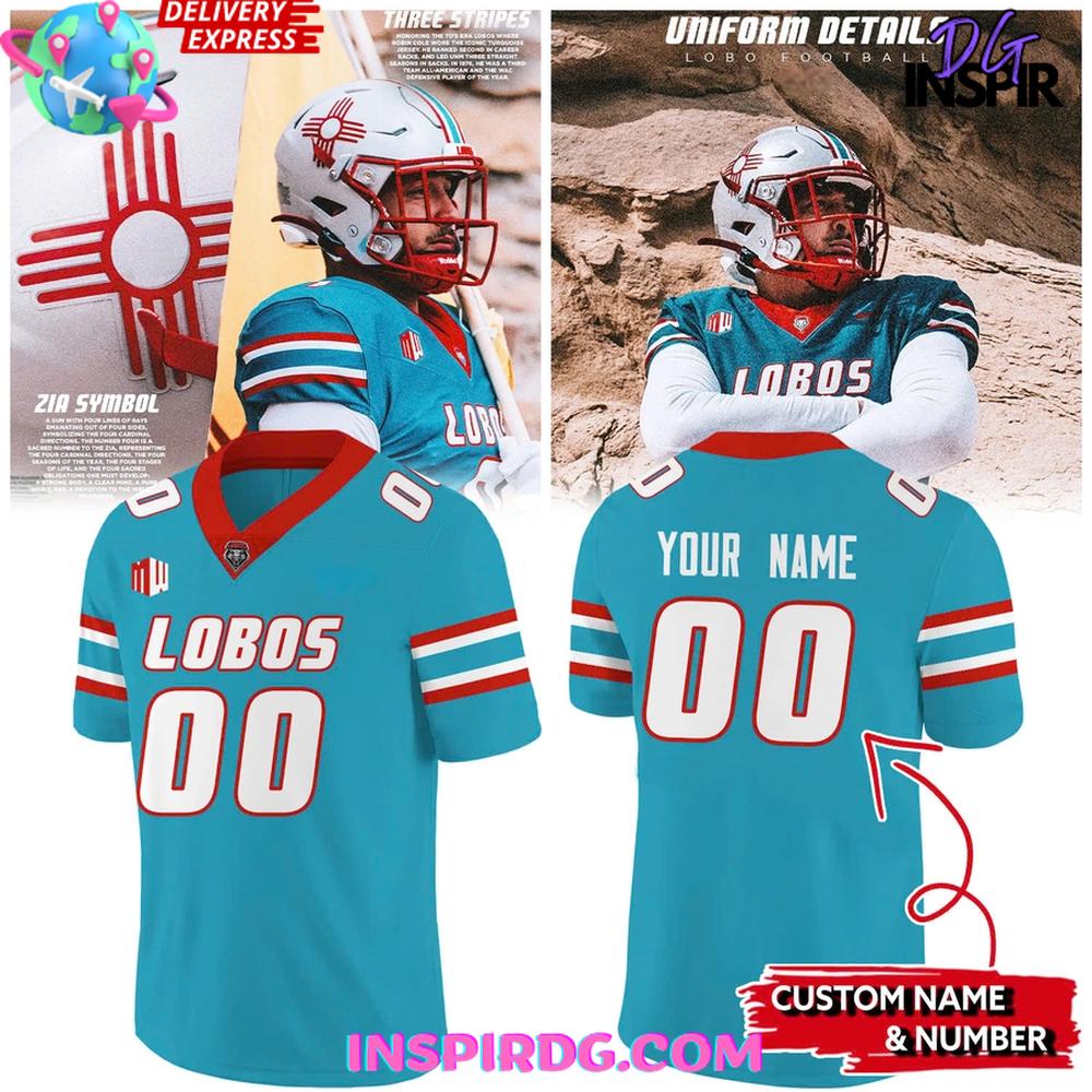 Special New Mexico Lobos The Turquoise Uniform 2025 Football Jersey ...